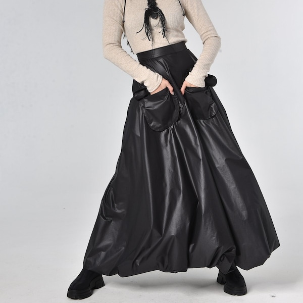 Black Circle Skirt With Pockets - Etsy