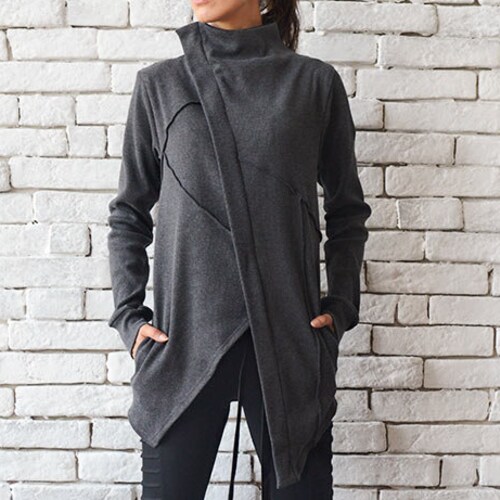 Oversize Grey Jacket/asymmetric Loose Blazer/short Grey - Etsy