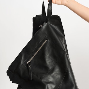 Extravagant Leather Backpack/black Handmade Bag/everyday Shoulder Bag ...