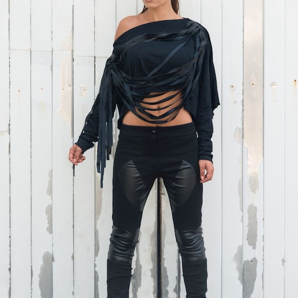 Black Leather Top - Etsy