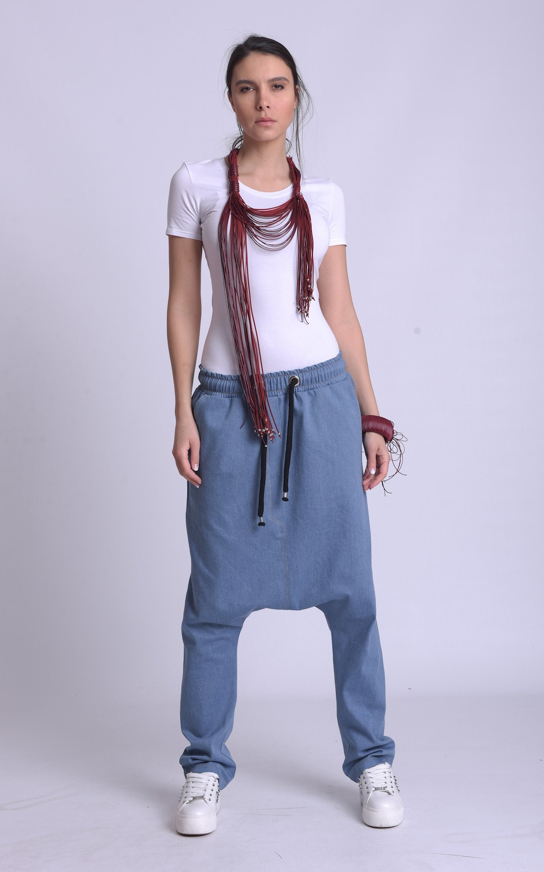 Long Red Statement Necklace by METAMORPHOZA META0029 - Etsy