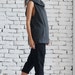Dark Grey Hooded Top/extravagant Summer Vest/casual Tunic With Hood ...