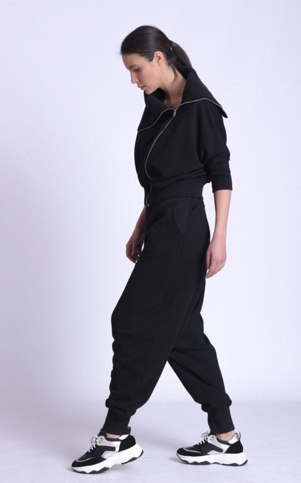 Loose Everyday Zipper Tracksuit Set by METAMORPHOZA METJ0020 - Etsy