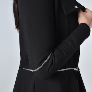 Asymmetrical Jacket / Futuristic Clothing / Women Black Blazer ...