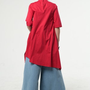 Asymmetrical Shirt / Oversized Tunic / Short Sleeve Tunic / Avant Garde ...