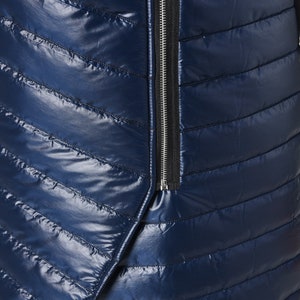 Maxi Puffer Vest / Woman Gilet / Puffy Warm Vest / Blue Sleeveless ...
