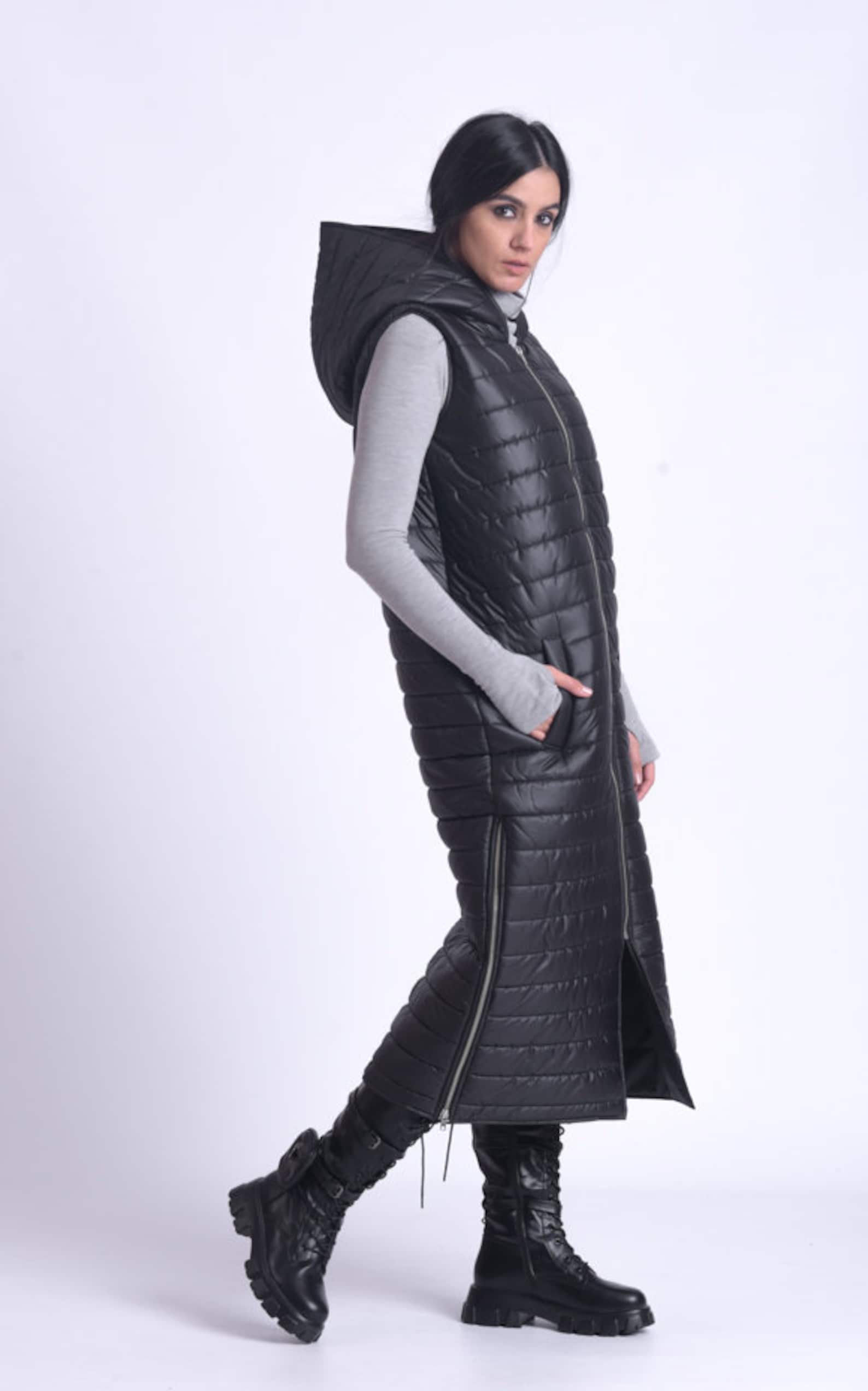 Quilted Vest/puffy Vest/plus Size Clothing/puffer Vest/hooded | Etsy