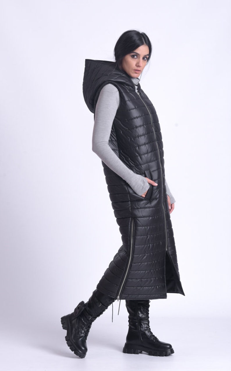 Quilted Vest/puffy Vest/plus Size Clothing/puffer Vest/hooded | Etsy