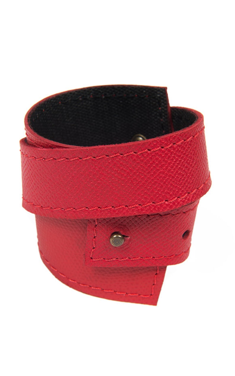 Red Wrap Bracelet/genuine Leather Extravagant Bracelet/red Leather Hand ...
