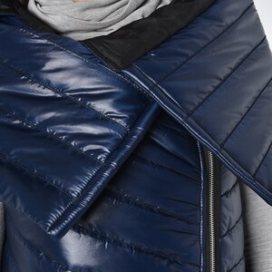 Maxi Puffer Vest / Woman Gilet / Puffy Warm Vest / Blue Sleeveless ...