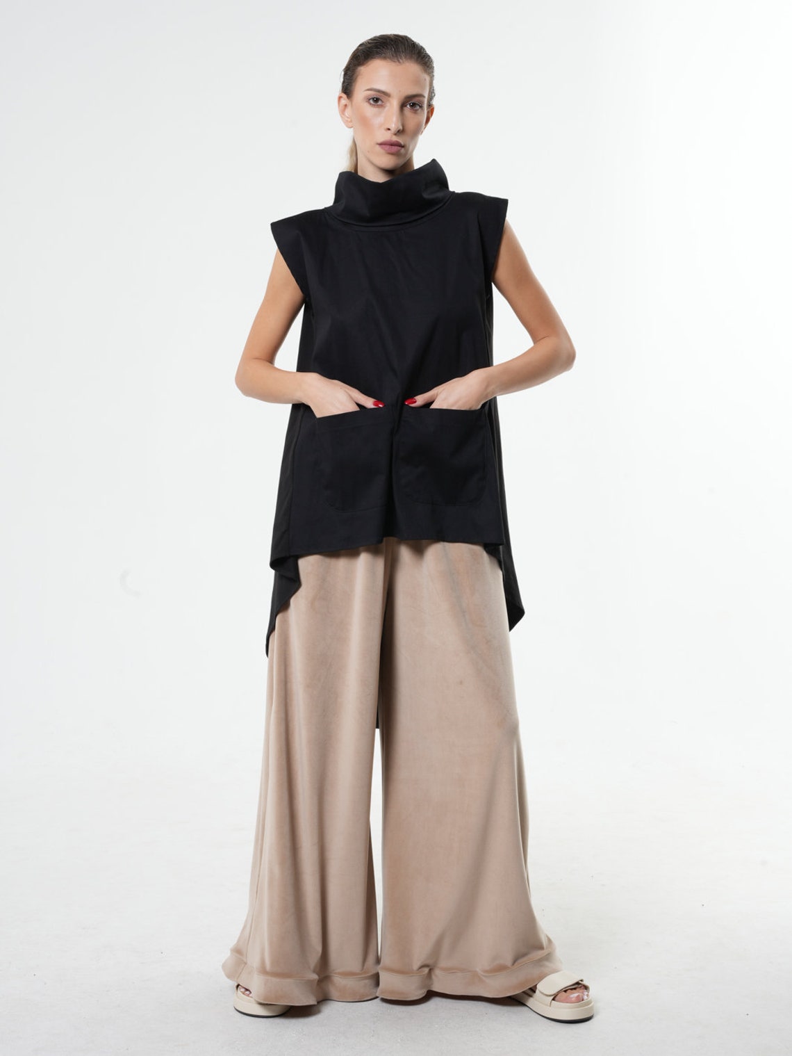 Open Back Top / Asymmetric Tunic / Backless Top / Plus Size Tunic Tops ...