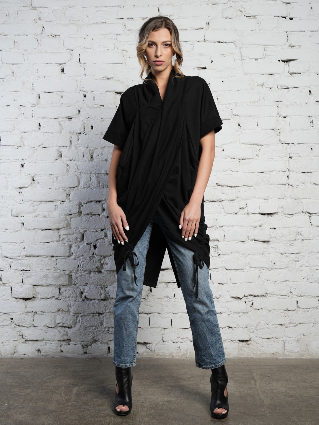 Maxi Tunic / Asymmetrical Top / Wrap Front Top / Plus Size Tunic Tops ...