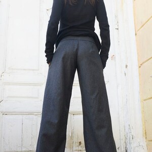 Wide Leg Grey Pants/long Maxi Pants/office Long Pants/comfortable ...