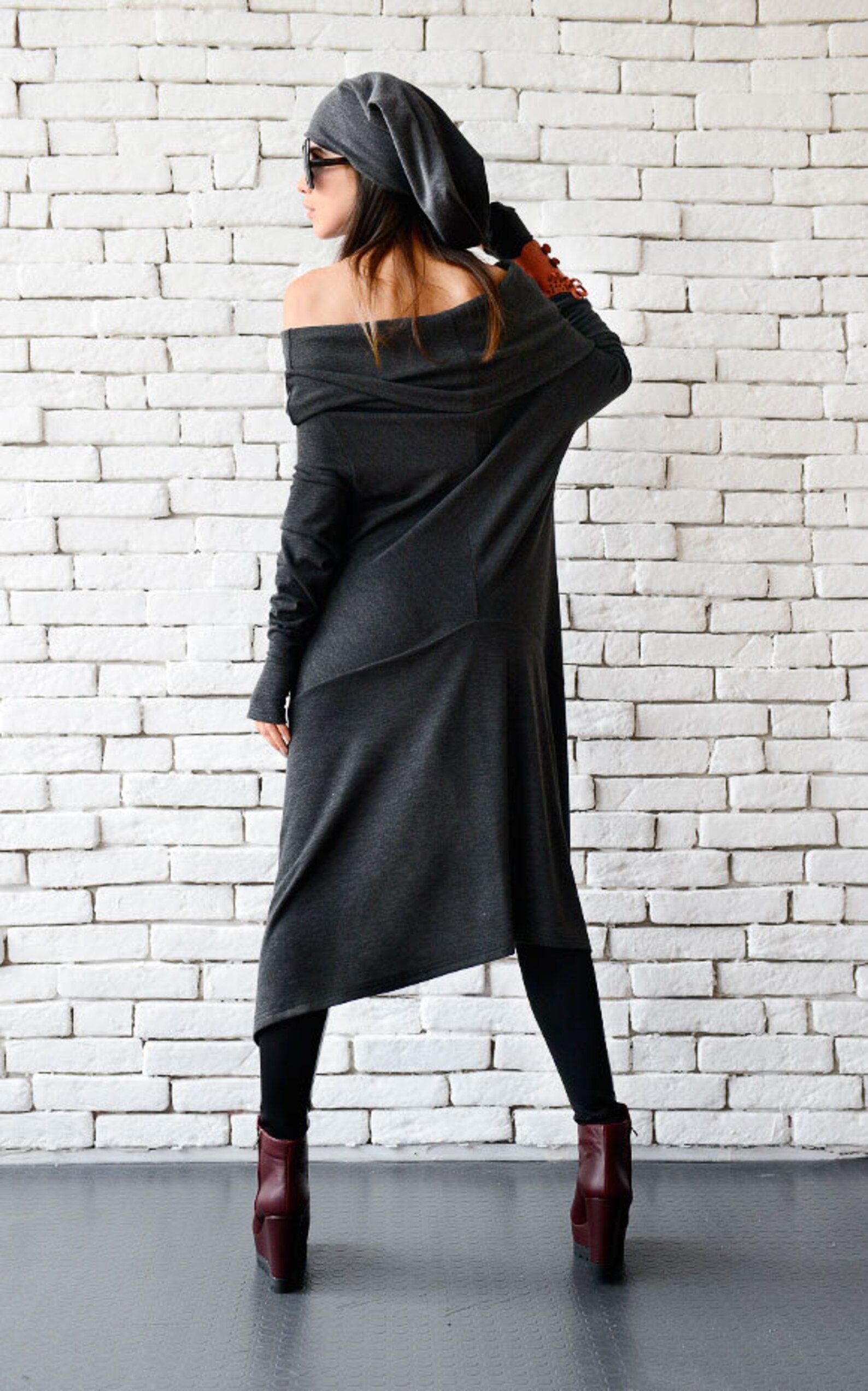 Dark Grey Loose Tunic/extravagant Casual Top/comfortable Tunic - Etsy
