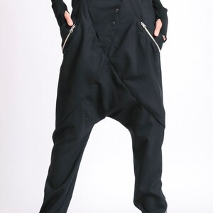 Drop Crotch Maxi Pants/extravagant Loose Trousers/long Black Pants ...