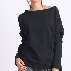 Black Tunic Top/loose Maxi Tunic/plus Size Clothing/black Casual Shirt ...