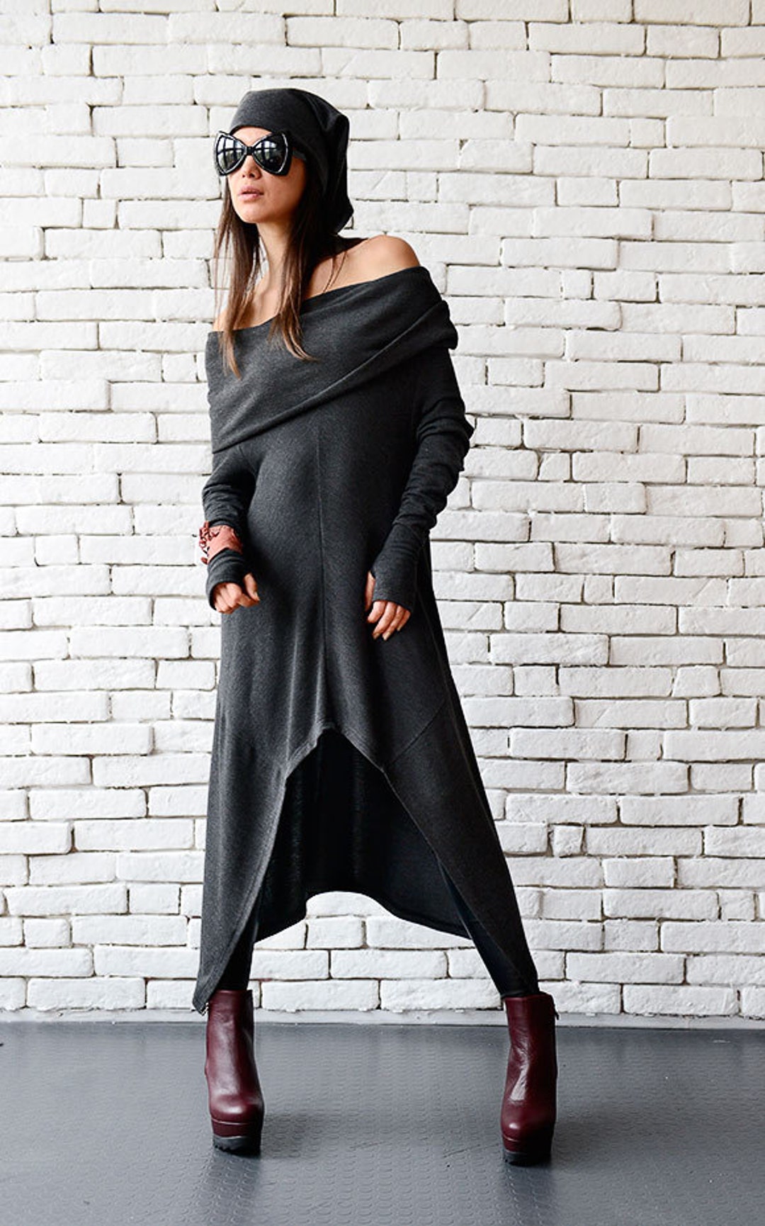 Dark Grey Loose Tunic/extravagant Casual Top/comfortable Tunic - Etsy