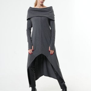 Dark Grey Loose Tunic/extravagant Casual Top/comfortable Tunic Dress ...