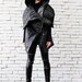 Black Sleeveless Coat/extravagant Loose Jacket/hooded Vest/asymmetric ...