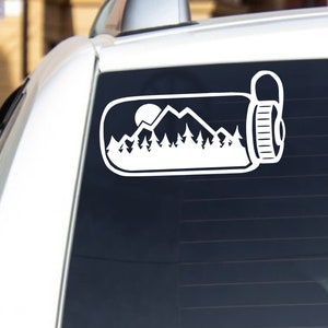 Pines and Mountains Car Decal - Waterbottle Mountain Scene Sticker ...