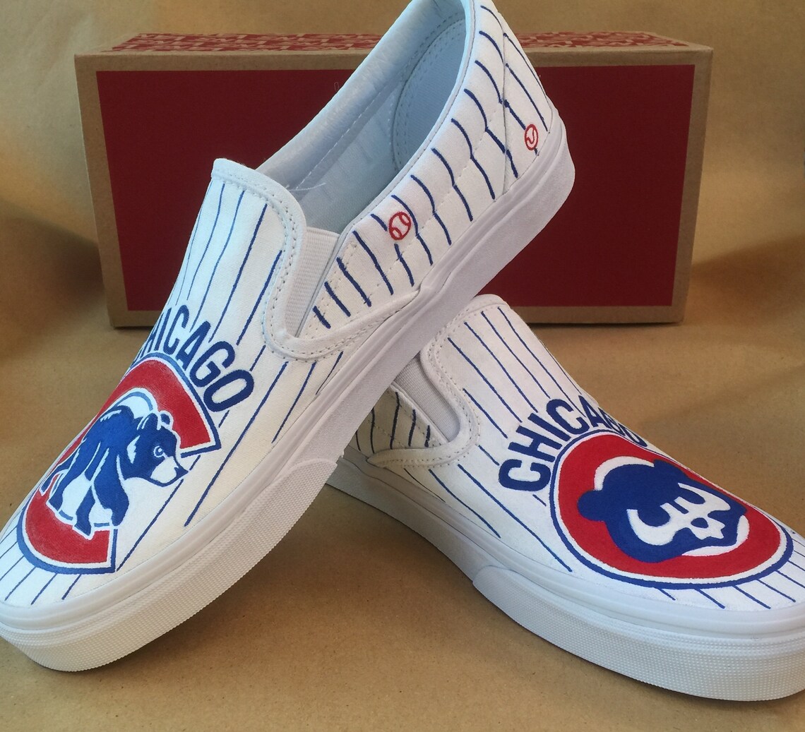 Custom Hand-painted Chicago Cubs Converse - Etsy
