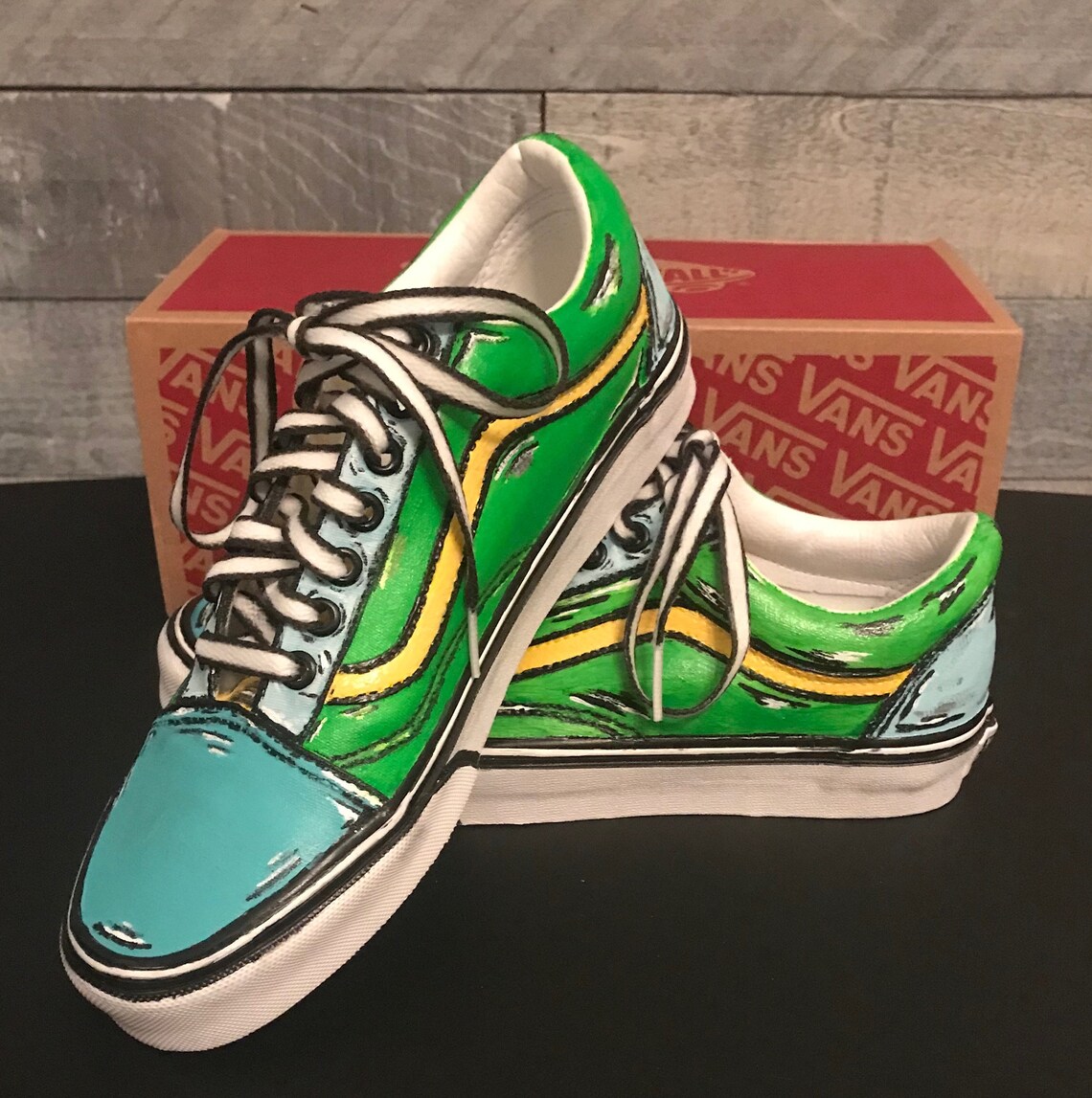 Cartoon Style Custom Hand-painted Vans Sneakers - Etsy
