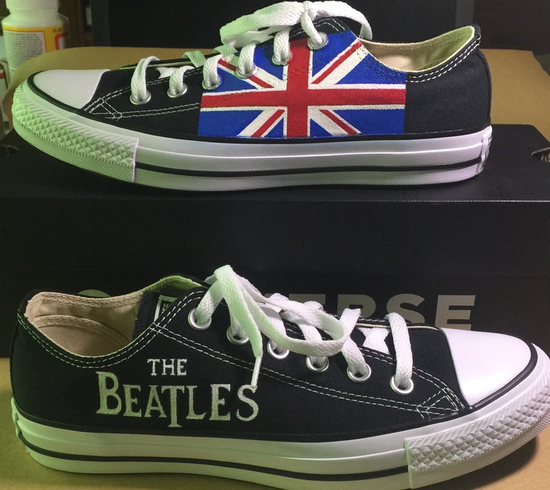 Beatles Union Jack United Kingdom Flag Lo-top Converse - Etsy