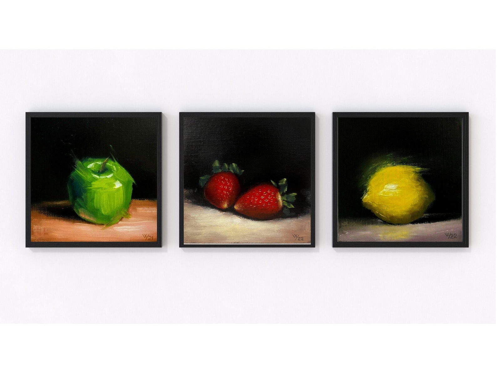 Fruits/set of 3/still Life, Printable Wall Art, Digital Prints ...