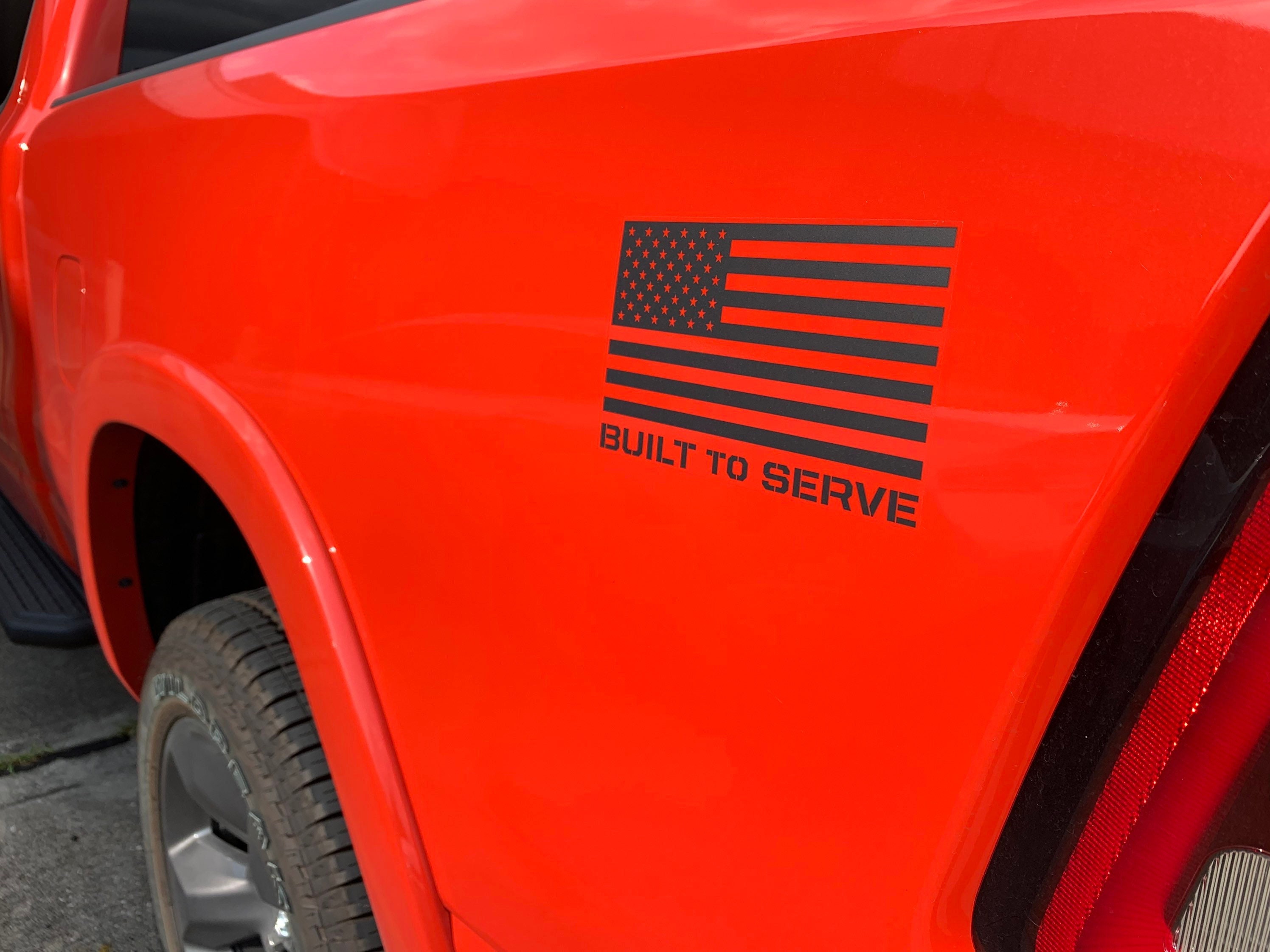 Built to Serve USA Flag Decal - Etsy