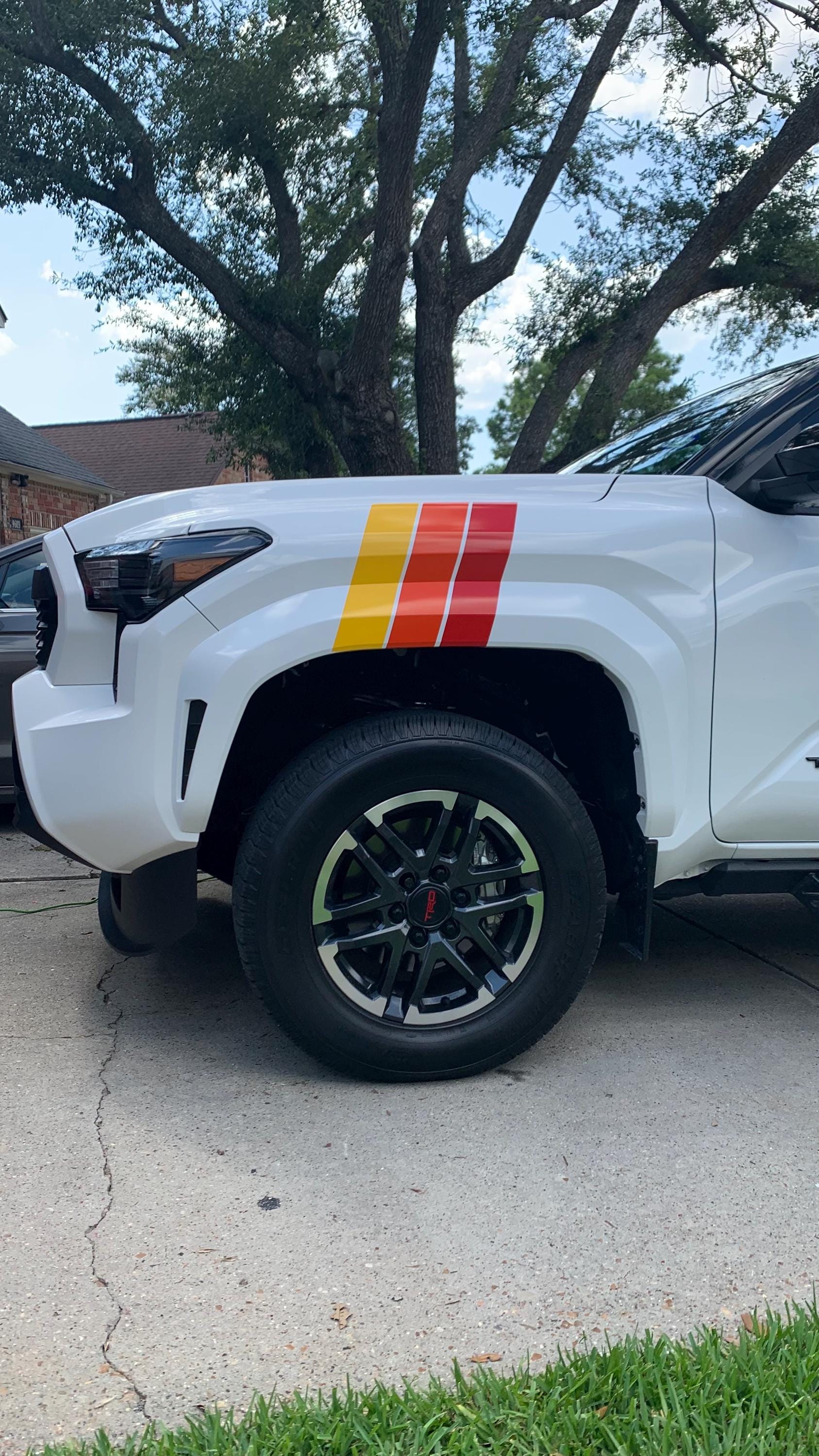 2024 Toyota Tacoma TRD Retro Fender 3M Decals, Yellow Orange Red ...