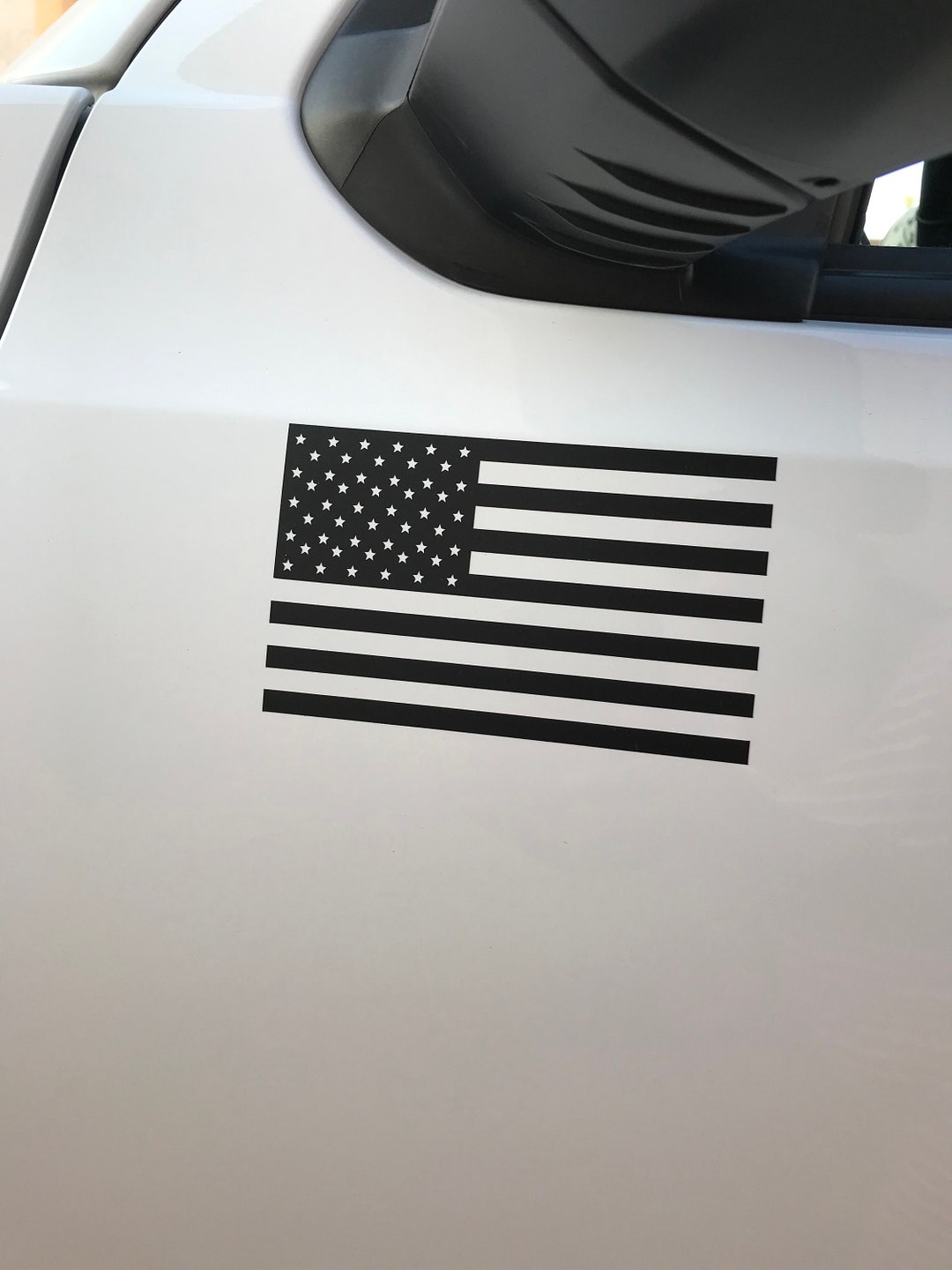 USA American Flag Vinyl Cut Decal Set of 2, Black Matte Color Sticker ...