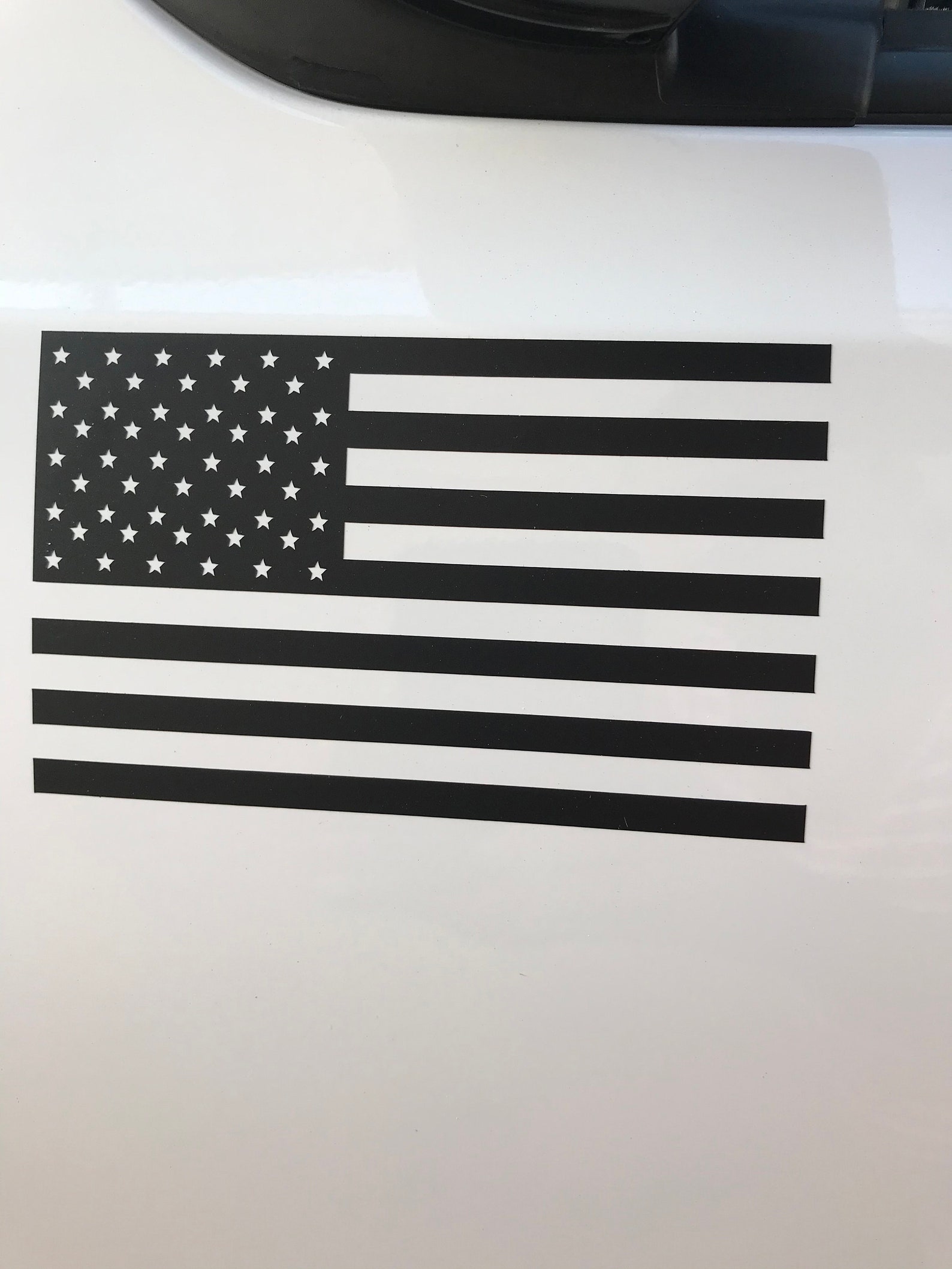 USA American Flag Vinyl Cut Decal Set of 2, Black Matte Color Sticker ...