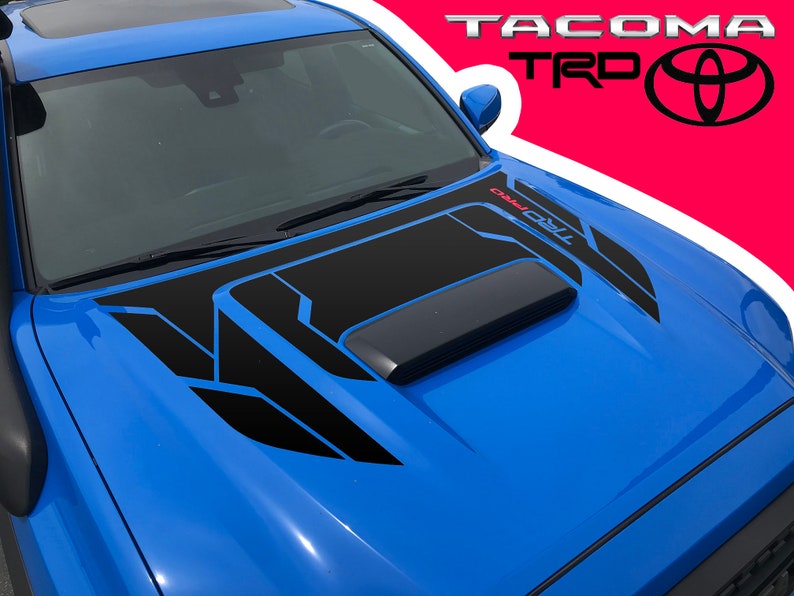 TRD Toyota Tacoma Pro Hood Decal, Matte Black, Trd Pro, 4x4 Sport, High ...