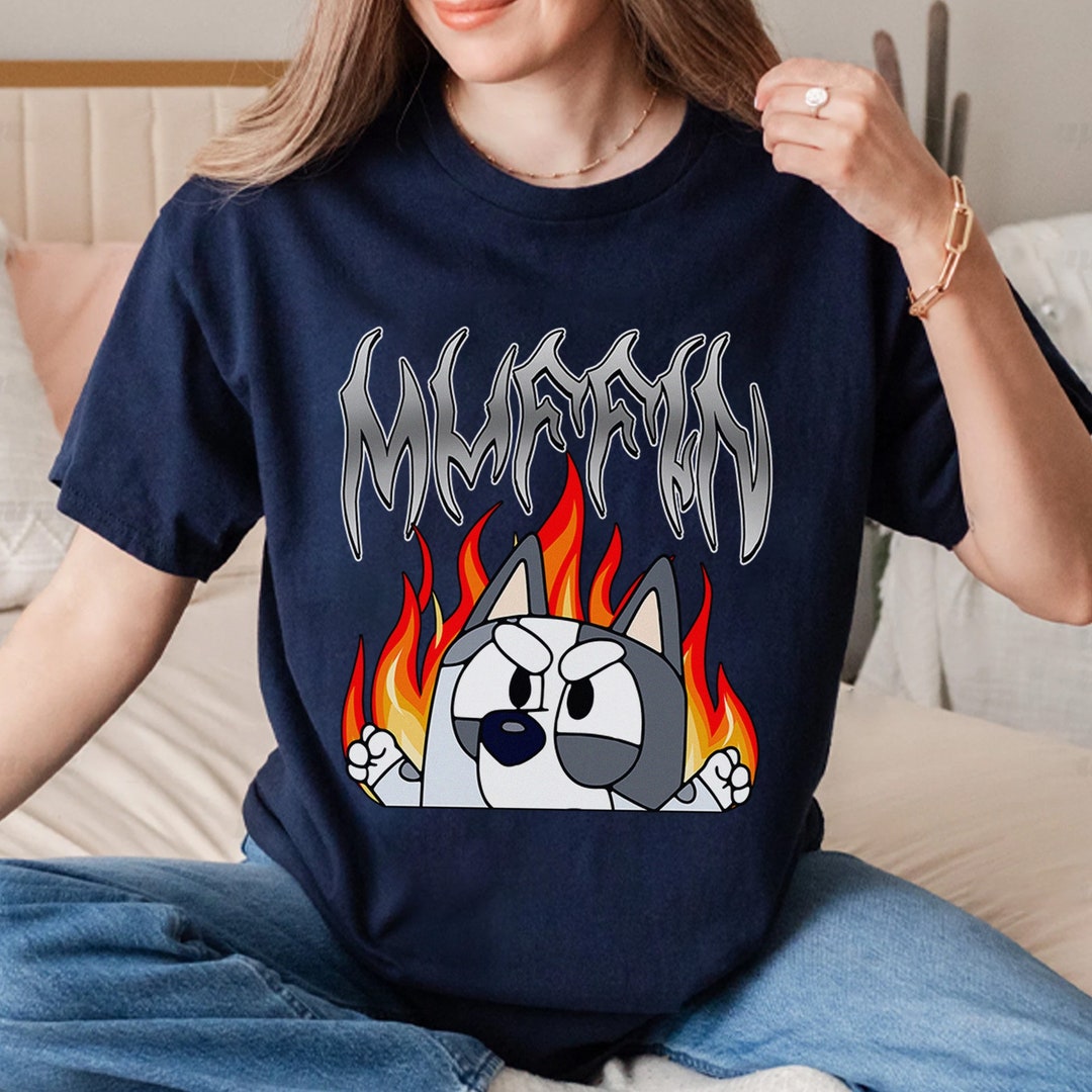 Bluey Bingo Muffin Metal Shirt, Bluey Rock Shirt, Bluey Heavy Metal ...