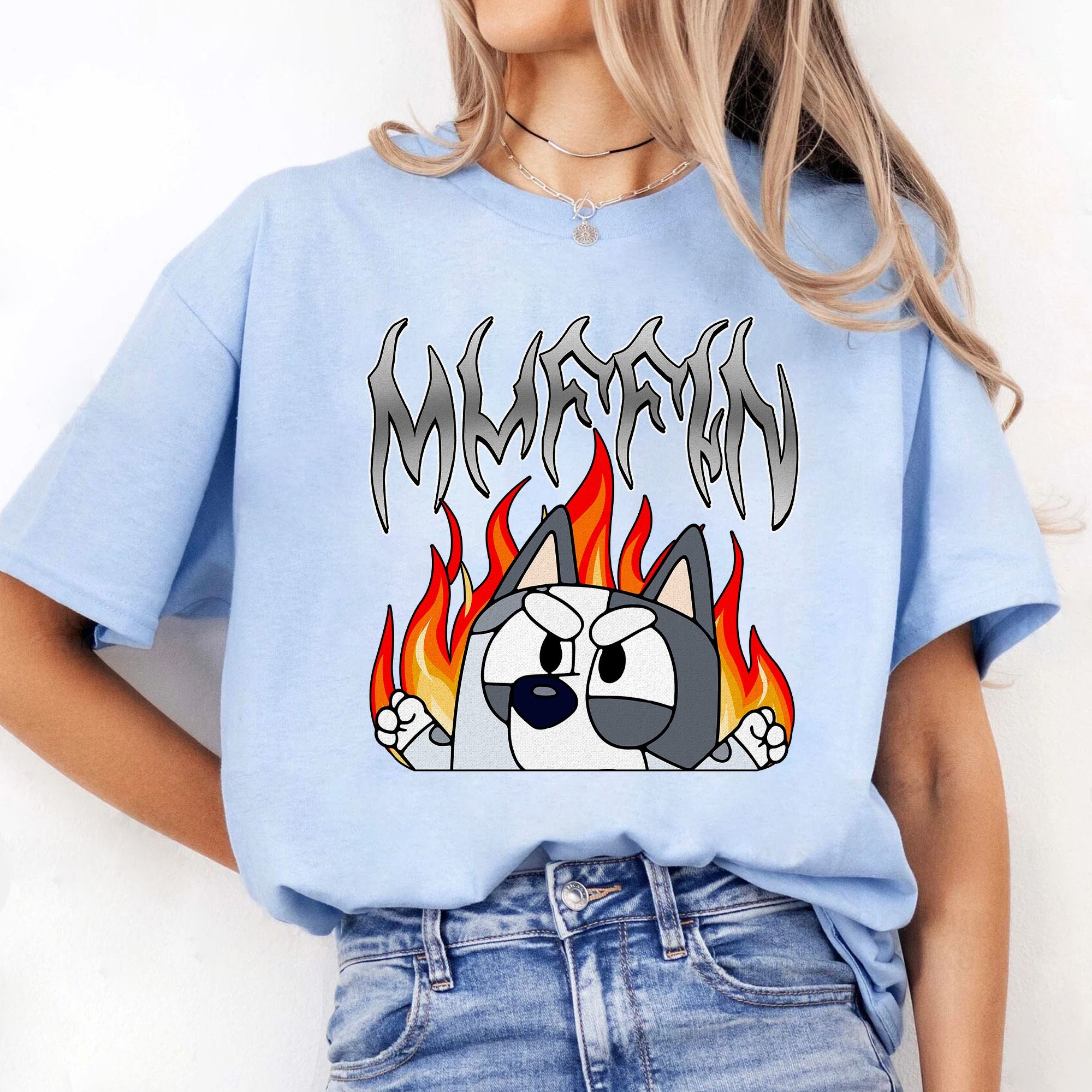 Bluey Bingo Muffin Metal Shirt, Bluey Rock Shirt, Bluey Heavy Metal ...