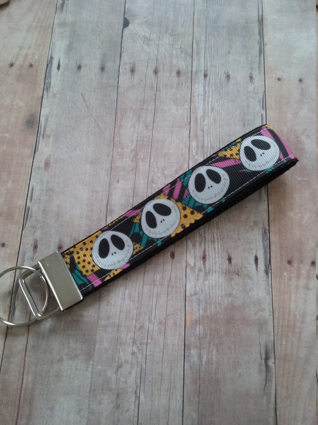 Jack Key Fob, Skellington Keychain, Key Holder, Wristlet, Halloween ...