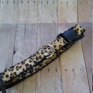 Dog Collar, Cheetah Print , Dog Style, Fabric Dog Collar, Everday Pet ...