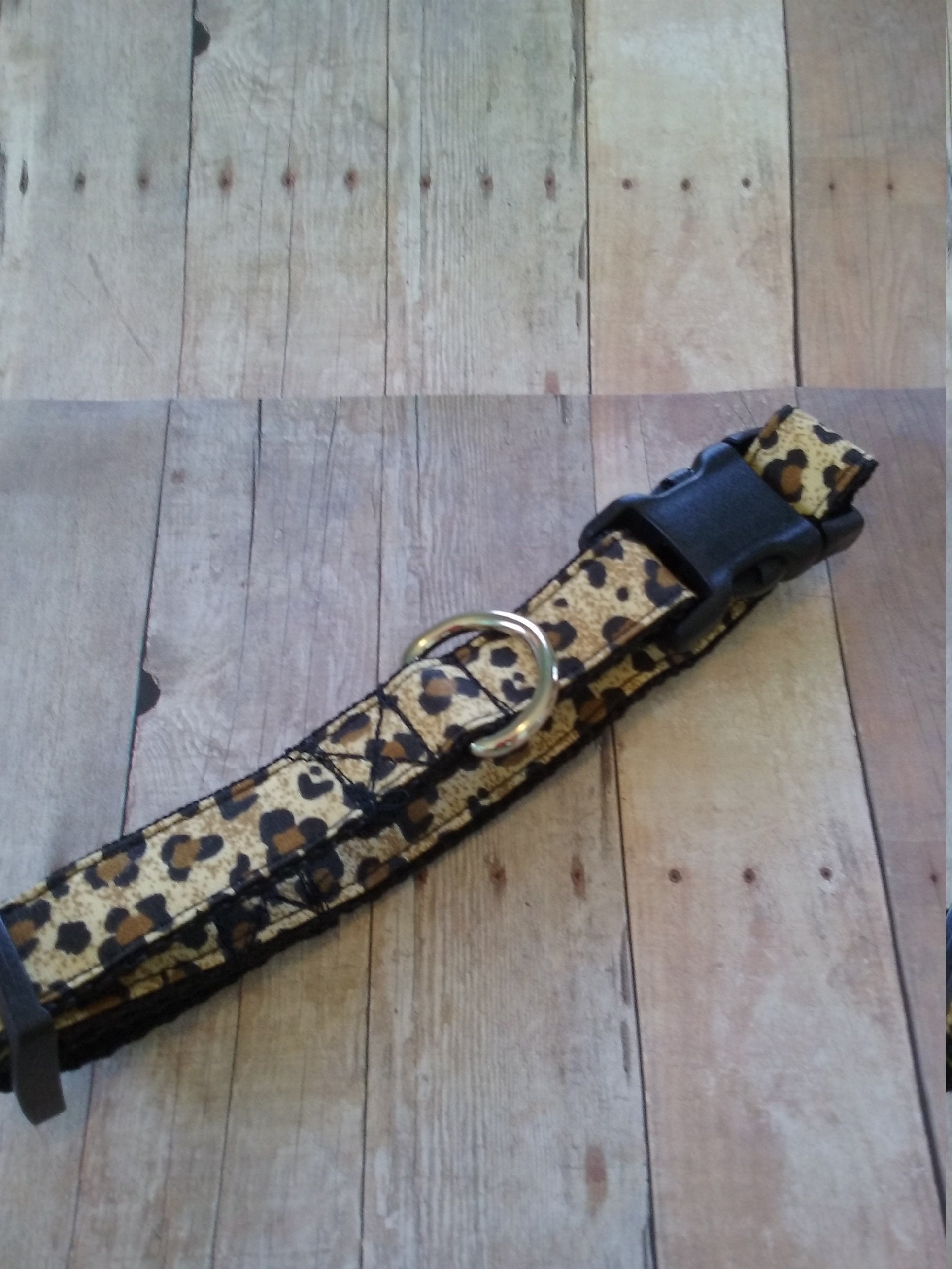 Dog Collar Cheetah print Dog style Fabric Dog Collar | Etsy