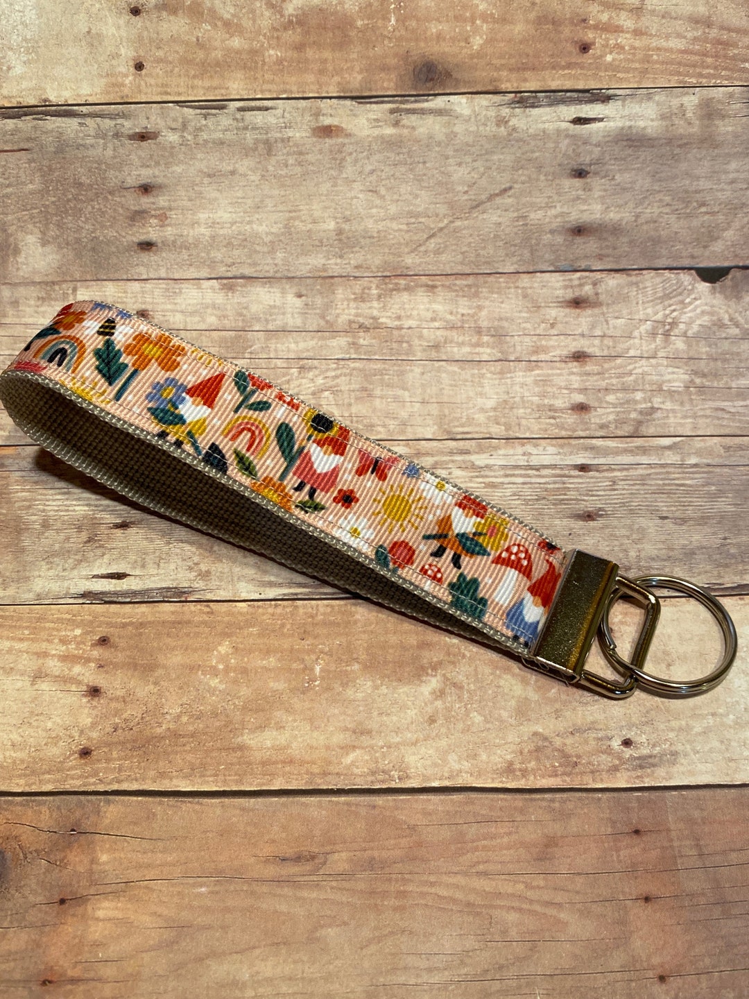 Pink Gnome Key Fob, Summer Keychain, Key Holder, Wristlet, Key Lanyard ...