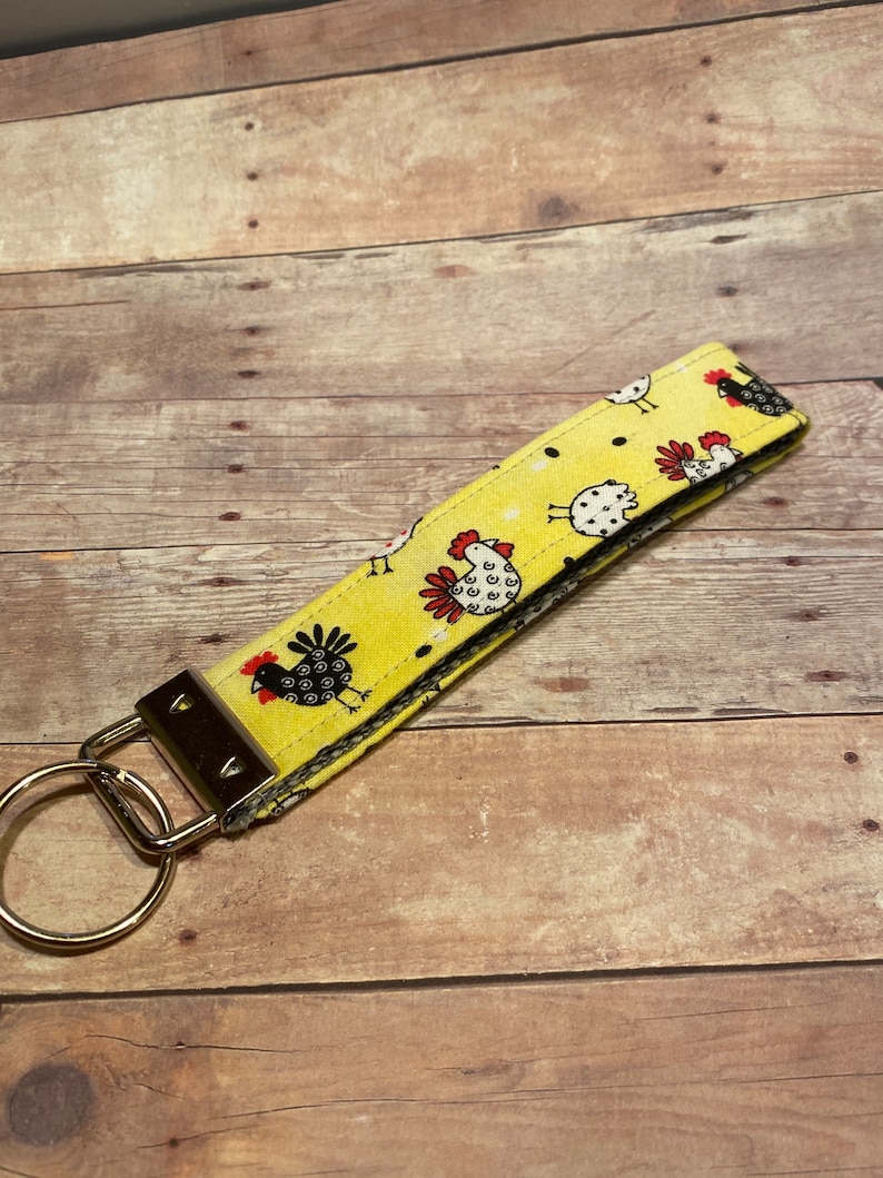 Chicken Key Fob Plaid Keychain Key Holder Wristlet Chicken - Etsy