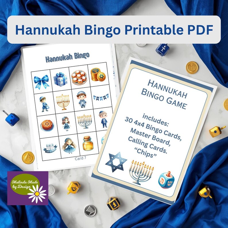 Hanukkah Bingo Game Printable • Kids Chanukkah Activity • Jewish ...