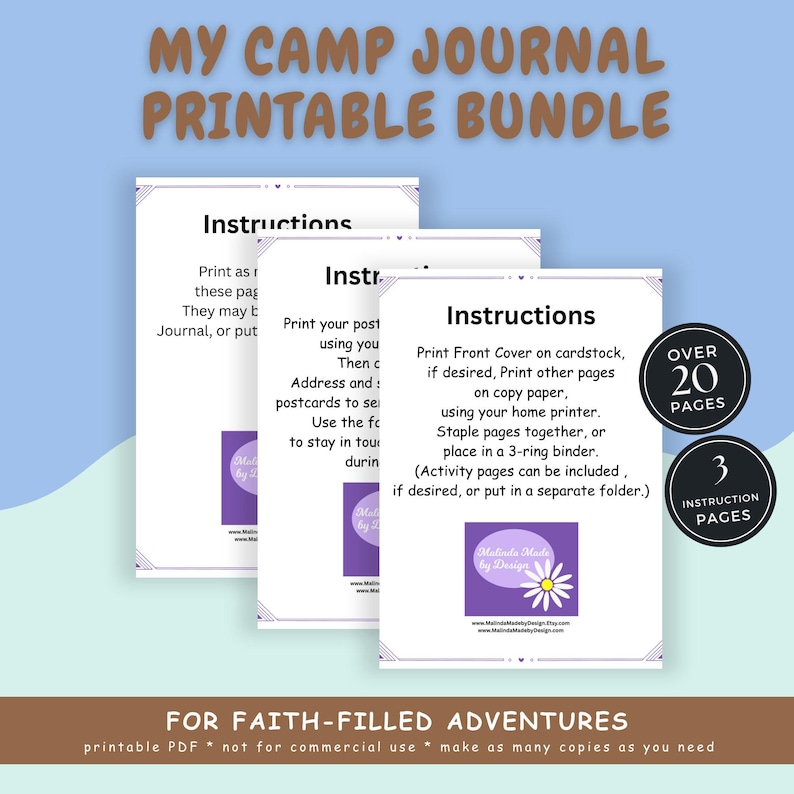 Printable Kids' Christian Camp Journal Bundle for Faith-filled ...