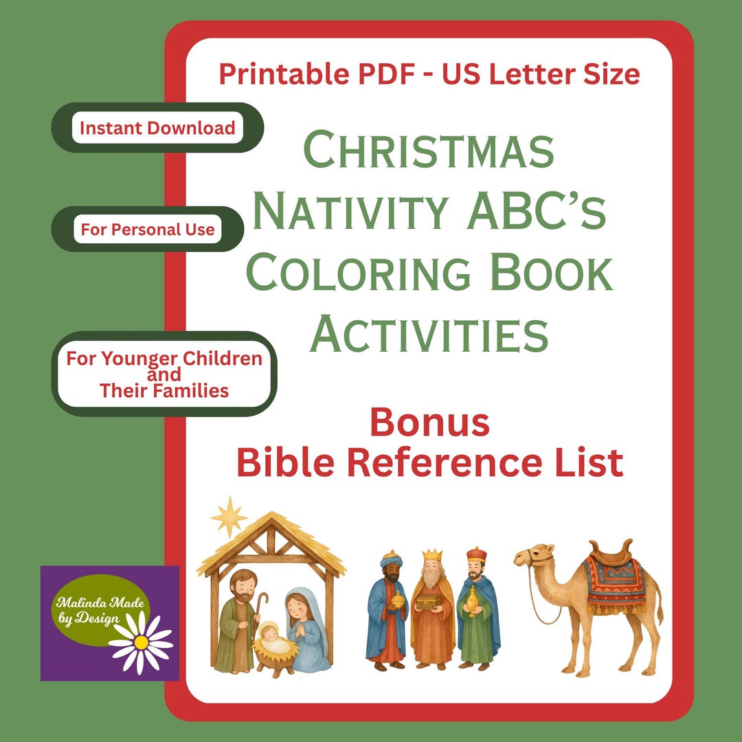 Christmas Nativity Abcs Coloring Book • Kids Activities • Christian ...