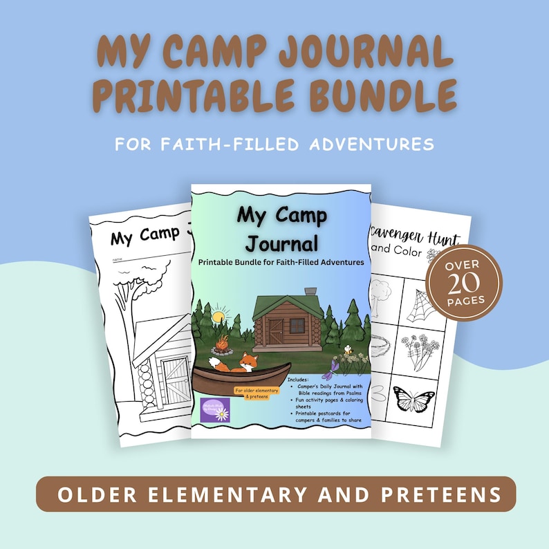 Printable Kids' Christian Camp Journal Bundle for Faith-filled ...