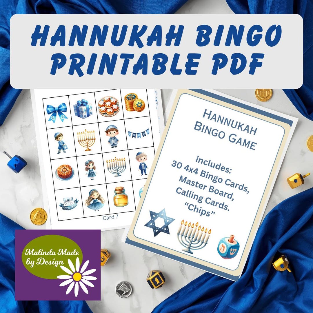 Hanukkah Bingo Game Printable • Kids Chanukkah Activity • Jewish ...