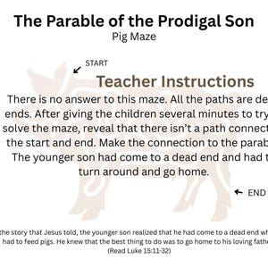 Pig Maze: an Activity to Use When Teaching the Parable of the Prodigal ...
