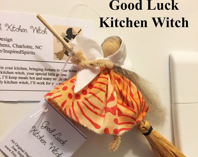 Good Luck Witch Good Luck Kitchen Witch Magnet. Vintage OOAK - Etsy