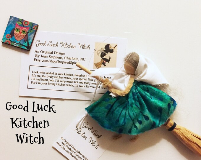 Good Luck Witch Good Luck Kitchen Witch Magnet. Vintage OOAK | Etsy