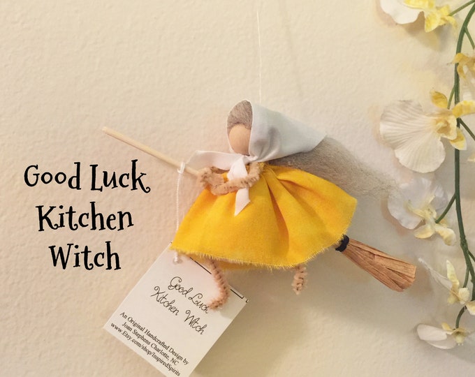 Cottage Witch Crone. Good Luck Kitchen Witch Ornament/magnet, Kitchen ...