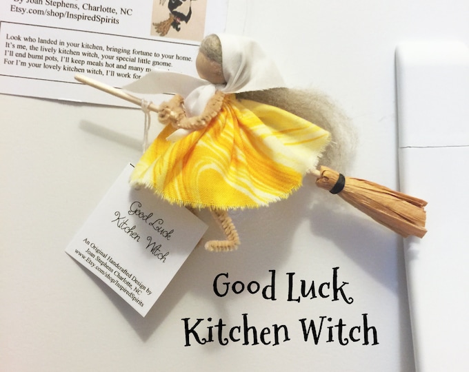 Cottage Witch Crone. Good Luck Kitchen Witch Ornament/magnet, Kitchen ...